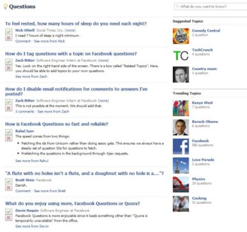 Facebook Questions Opens To Limited Public Release