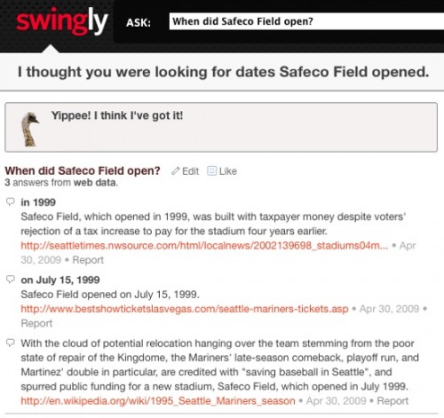 Swingly: New Search Engine Reveals Just The Facts