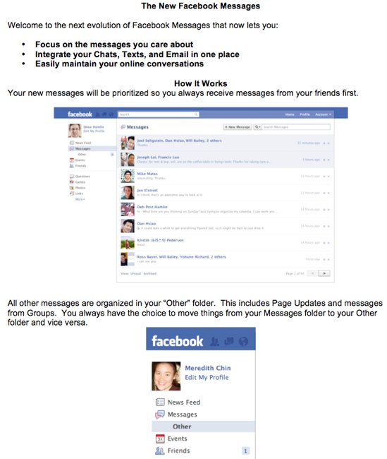 Live Blogging The Facebook Messages / Email Event - With Screenshots!