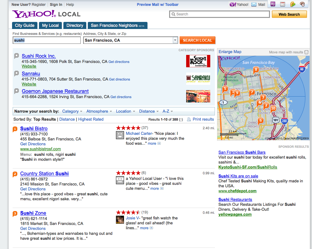 Yahoo Experiments With New UI, Content For Local
