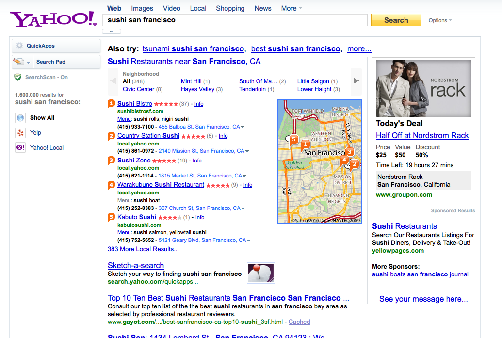 Yahoo Experiments With New UI, Content For Local