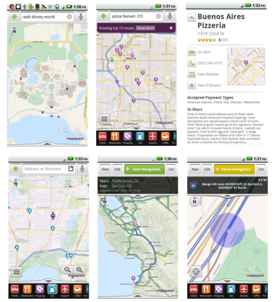 Mapquest Takes On Google Navigation With Free Android App