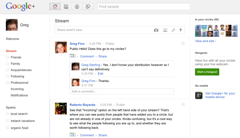 First Look: "Hands On" With Google+