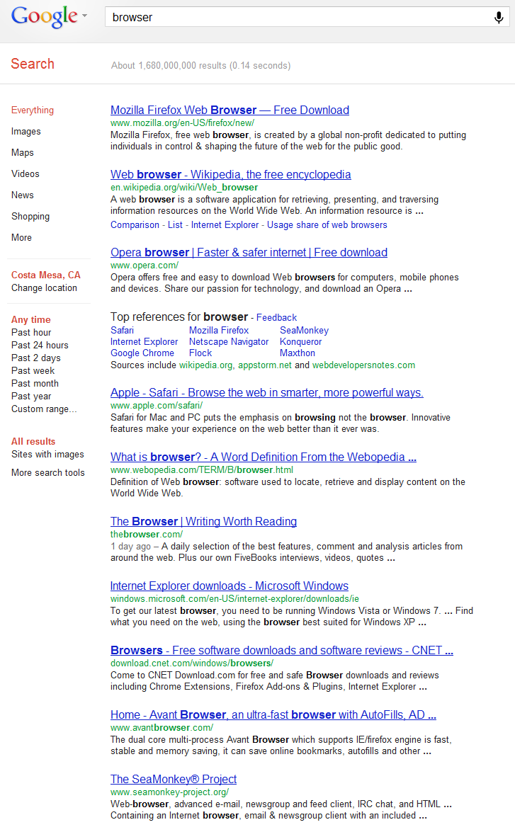 Google’s Chrome Page No Longer Ranks For "Browser" After Sponsored Post ...