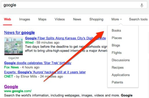 Google Testing Search Options Listed Above Results, Rather Than To Side