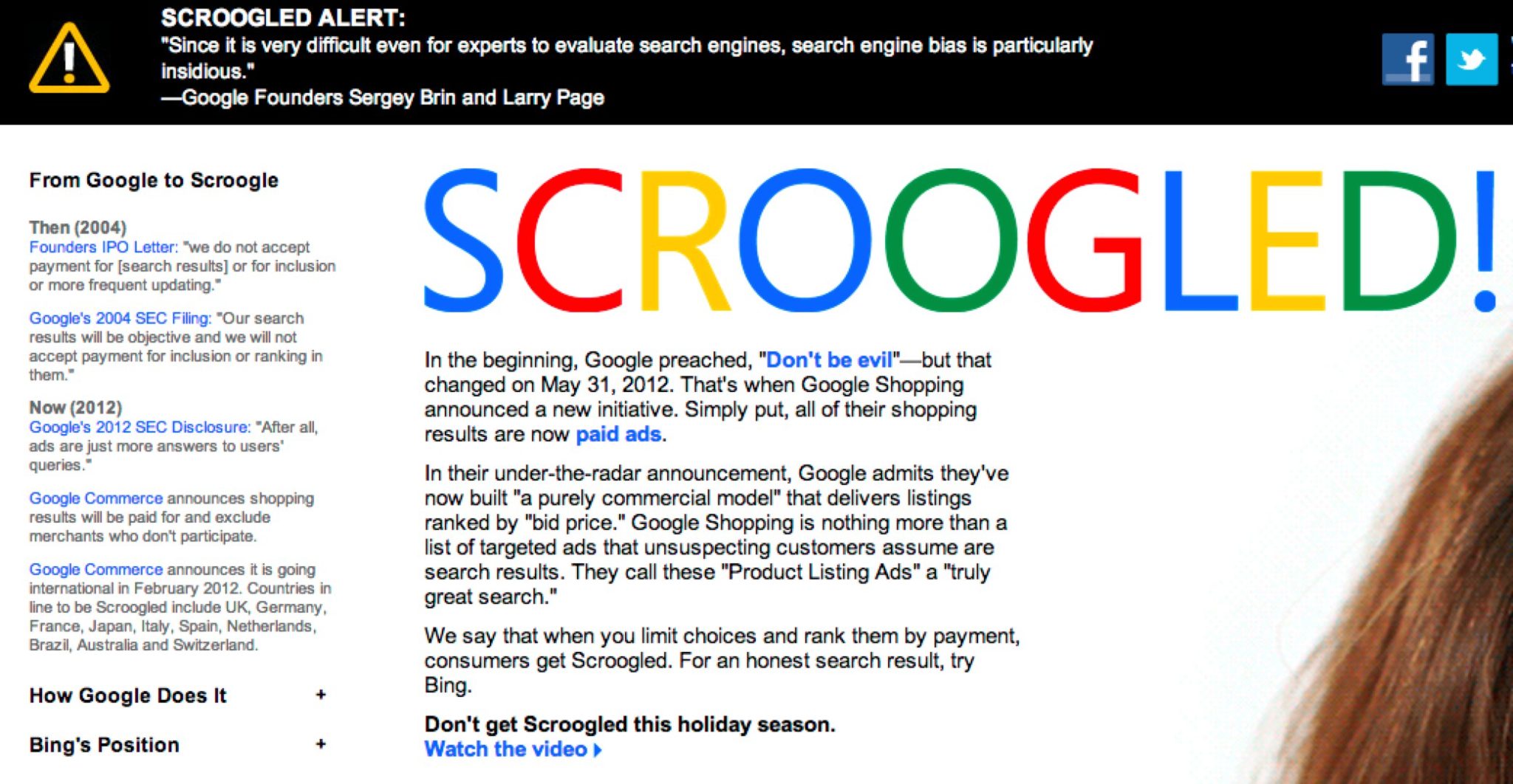 Bing Attacks Google Shopping With "Scroogled" Campaign, Forgets It's ...