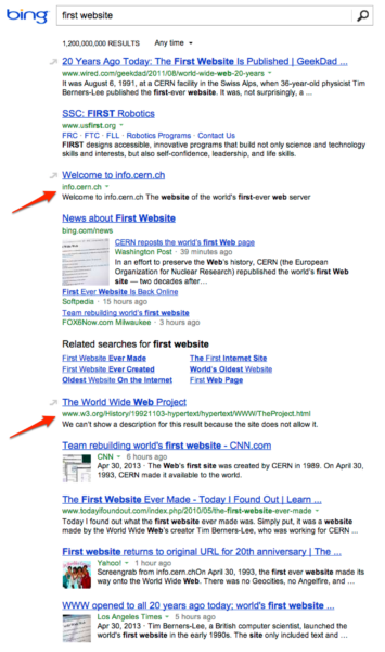 Which Finds The First-Ever Website Better, Google Or Bing?