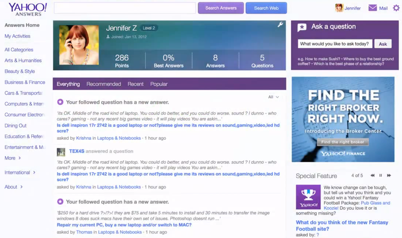 Yahoo Updates Answers For Social And SEO Value