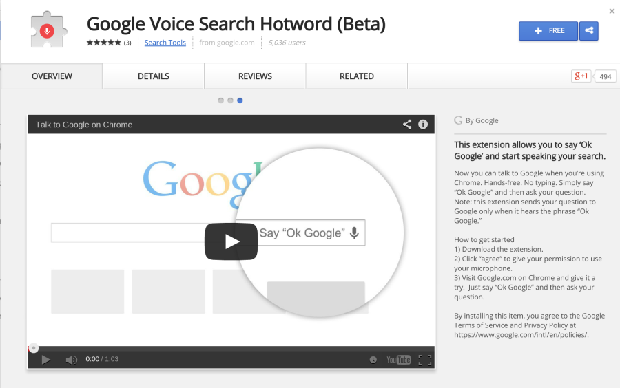 Google Enables "OK Google" Hands-Free Voice Search On PCs