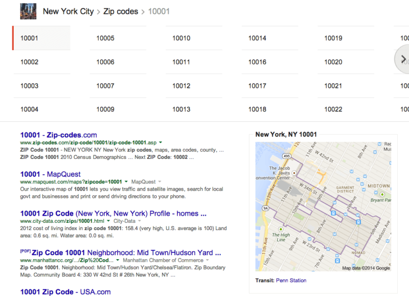 Google Adds Zip Code Matches In Knowledge Graph Carousel