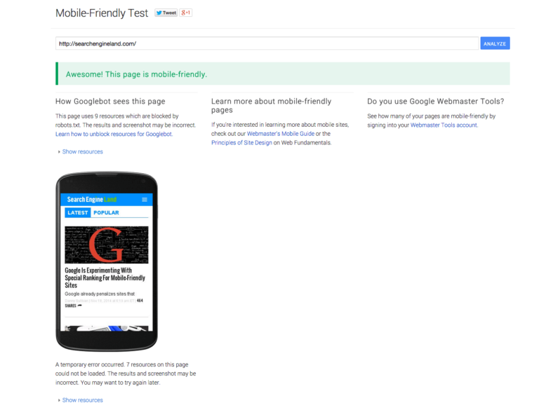 Google launches their new mobile-friendly testing tool