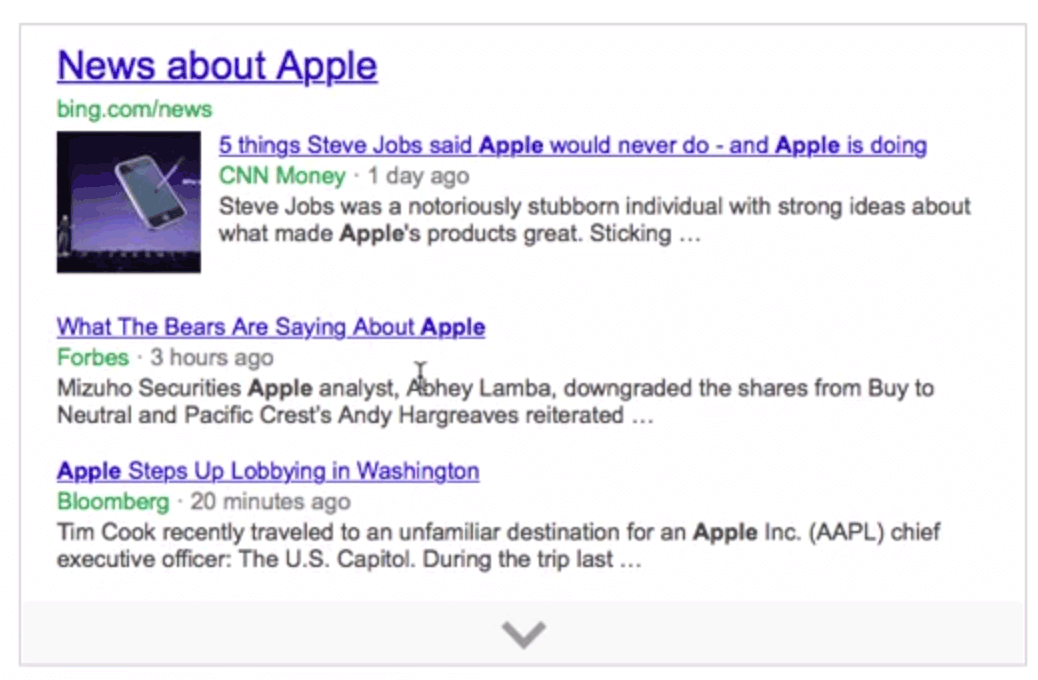 Bing Tests New News Card That Expands