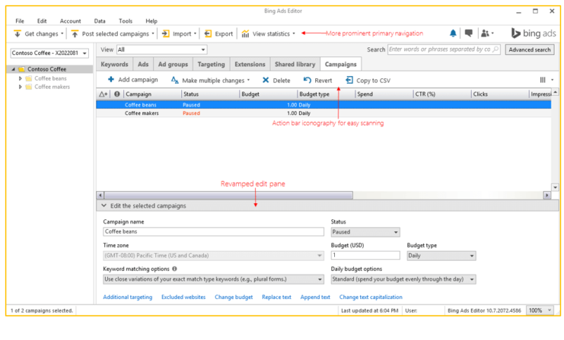 New Bing Ads Editor Version (10.7) Now Available