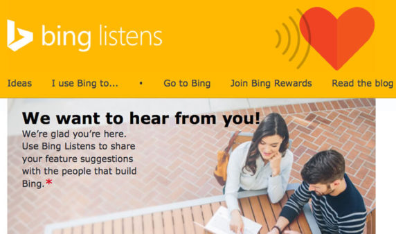 Bing Listens: New Site Serves As A Suggestion Box For Bing Users