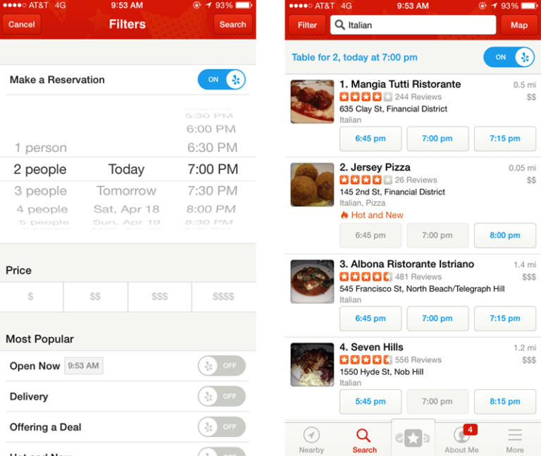 Yelp Ups Its Search Game With "Yelp Now": Adds Dinner Reservation ...
