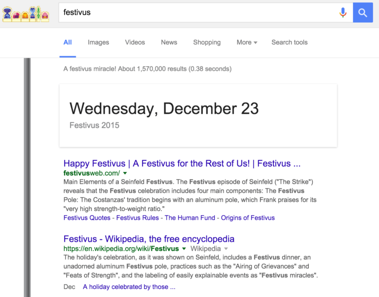 For Festivus, Google Once Again Provides A Festivus Pole