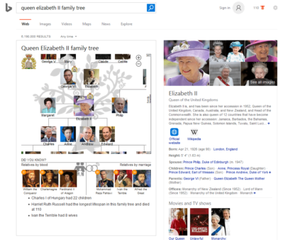 Bing's latest search features include a look at the stars, molecule ...