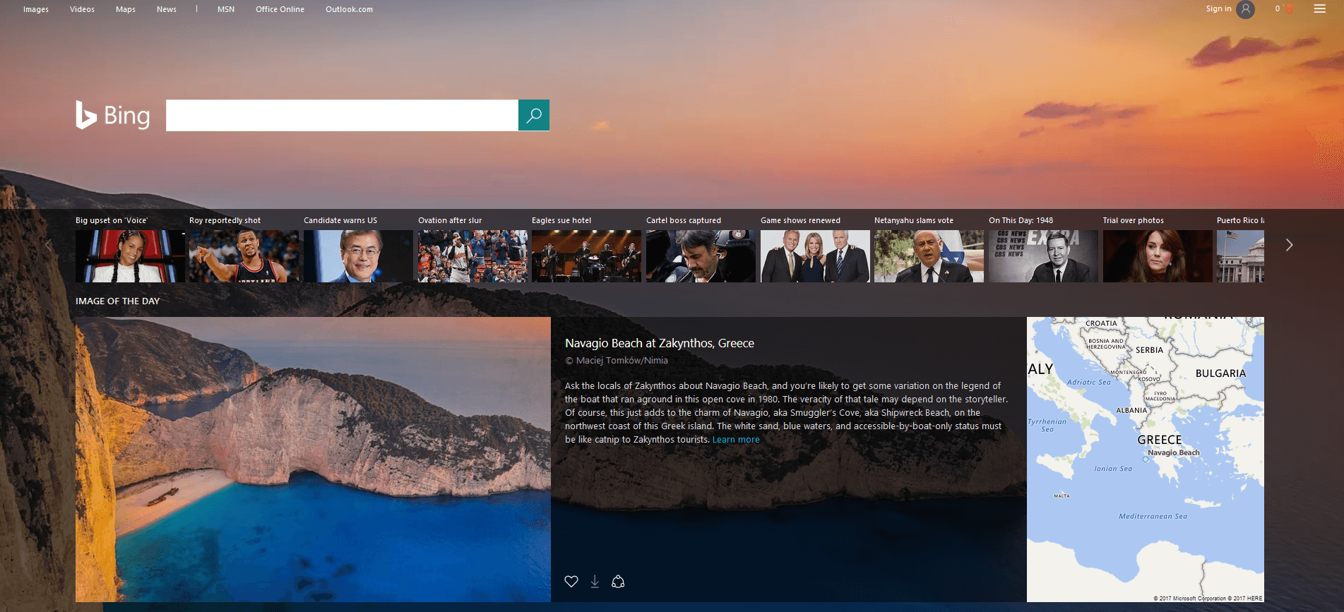 Bing now sharing backstory of its home page photo & gallery of past ...
