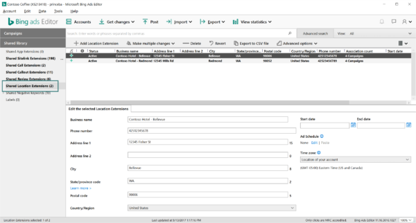Bing Ads announces new Editor features for ad extensions