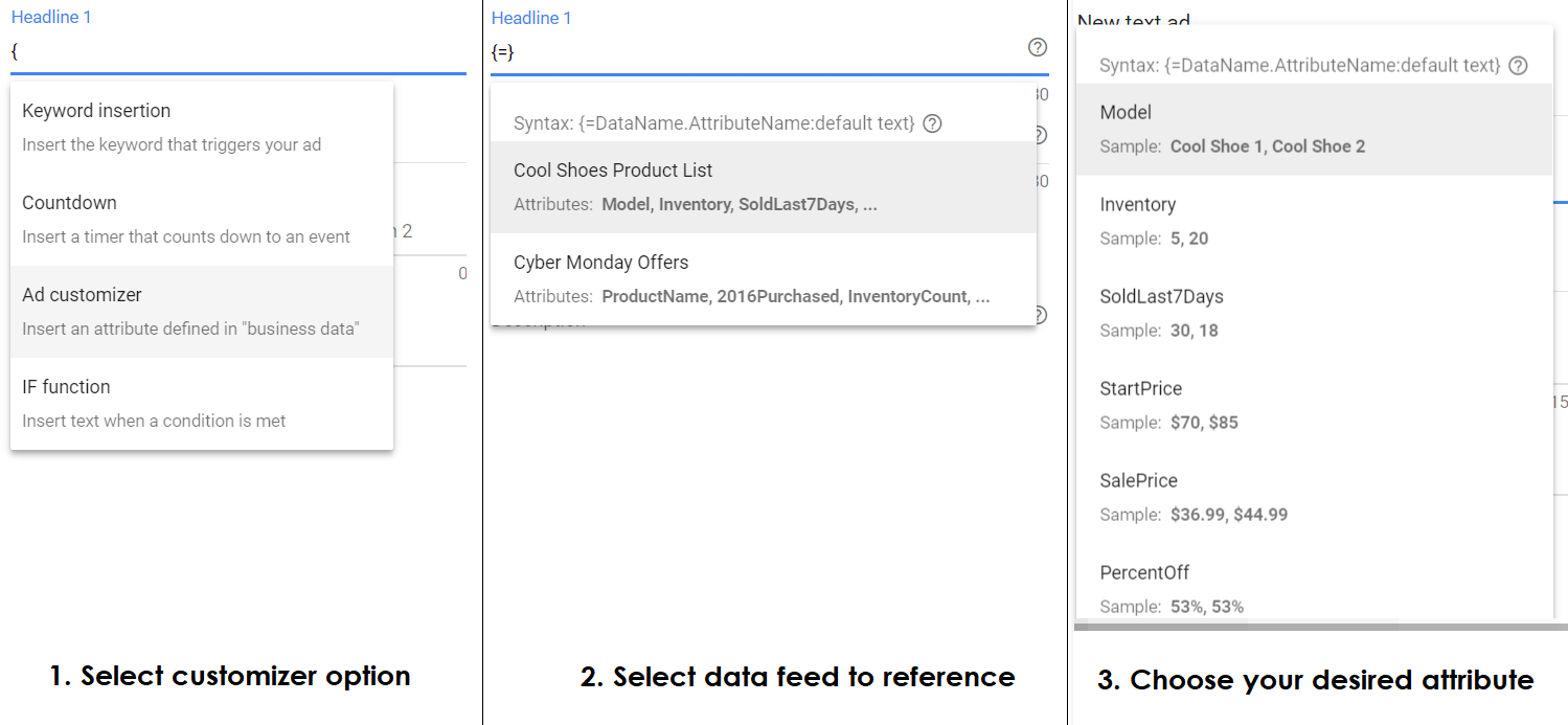 Improving e-commerce text ads with ad customizer data feeds