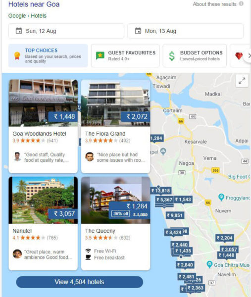 Google launches new design for hotel search results