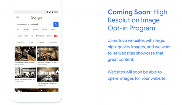 Google to add support for higher quality images in search, swipe up ...