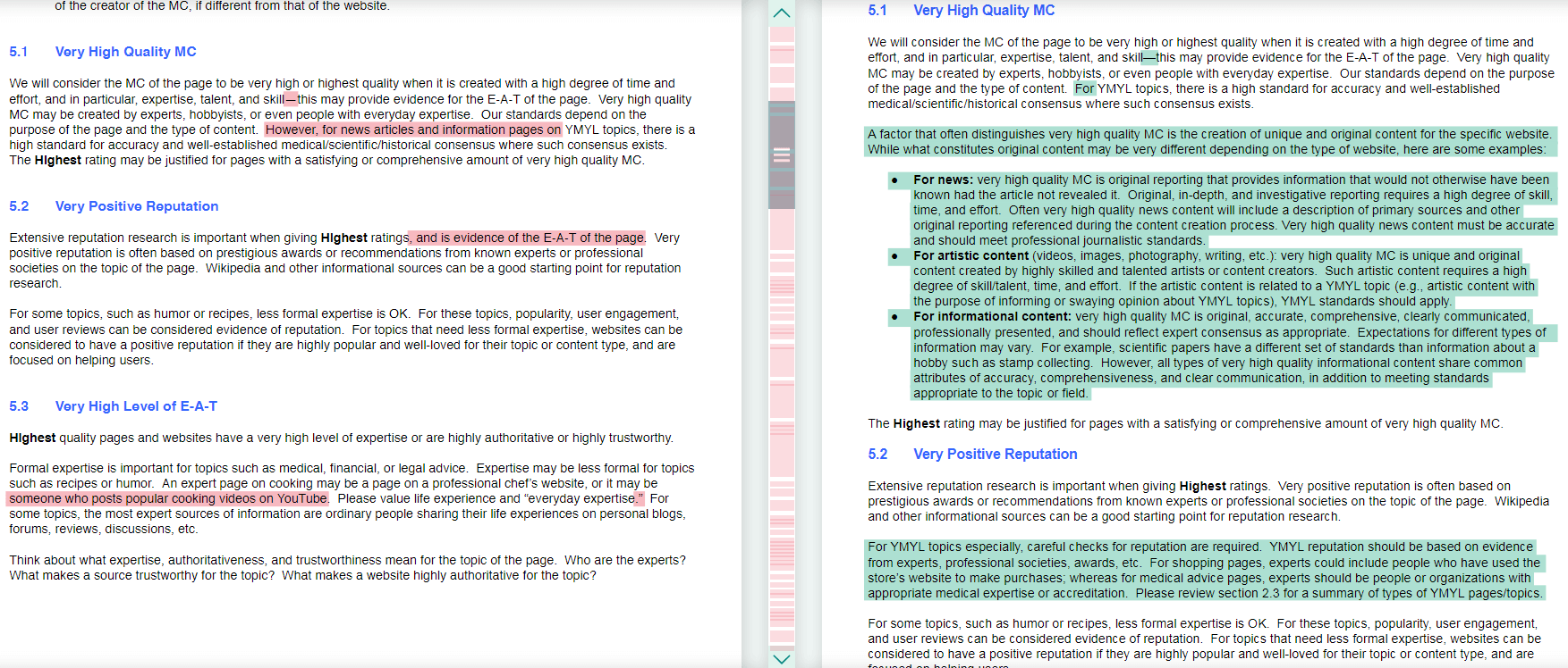 Change log: Google updated its Search Quality Rater Guidelines
