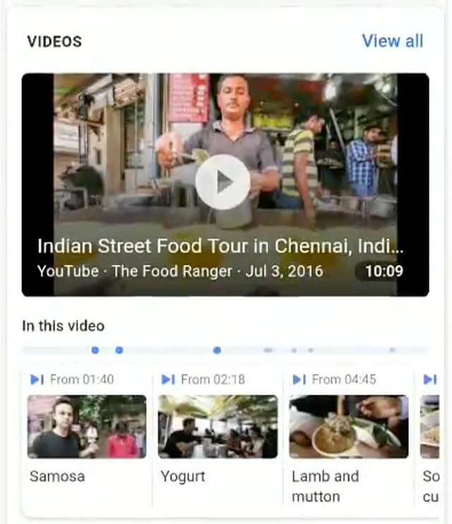 Google tests "in this video" search feature