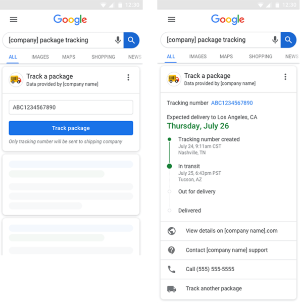 Package tracking on Google’s search results page is coming to more carriers