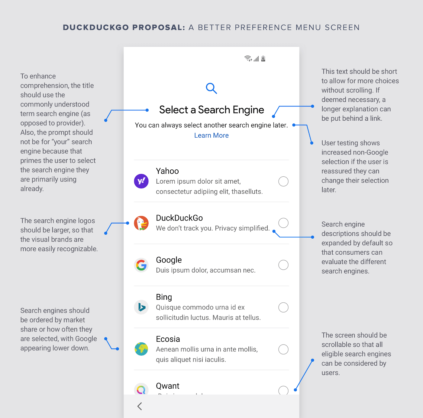 DuckDuckGo has other ideas for Google's EU search choice screen