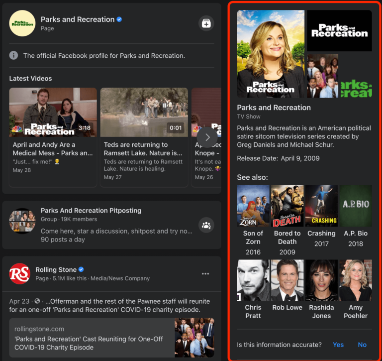 Facebook intros new knowledge panel-like information boxes