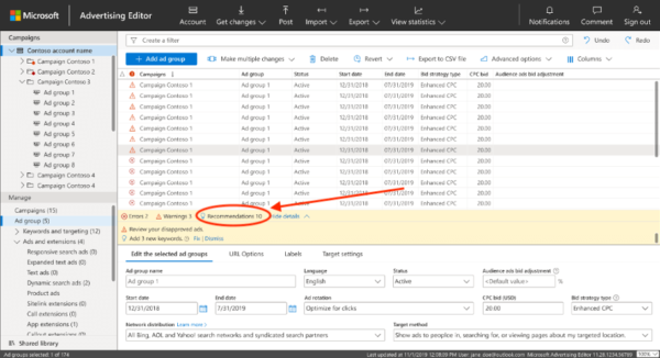 Microsoft Advertising Editor gets updated with recommendations and ...