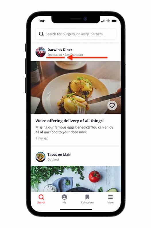 Yelp’s new home feed looks like a certain popular social media app