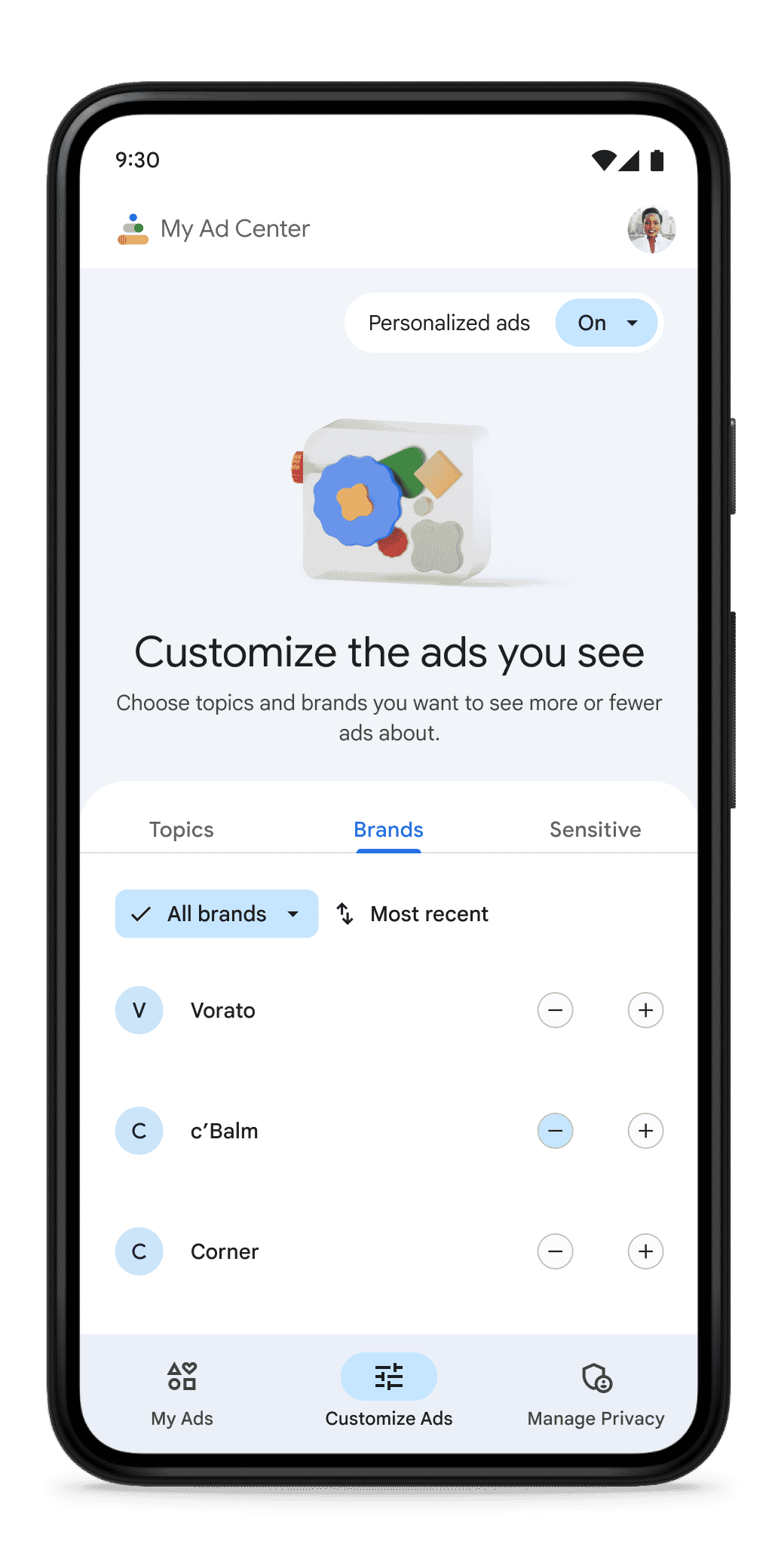 Google My Ad Center updates give users more, expanded controls