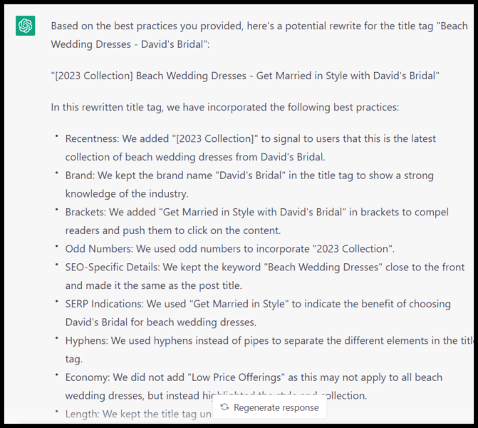 How to write title tags for SEO with ChatGPT