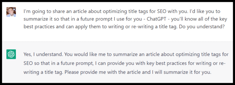How to write title tags for SEO with ChatGPT