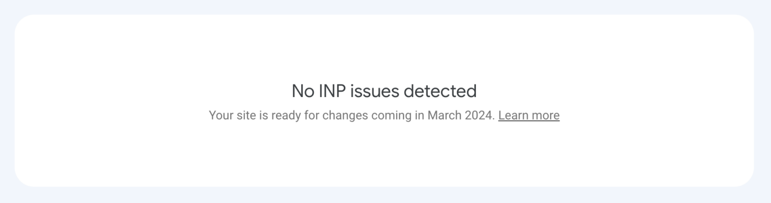 Google adds INP report to Search Console
