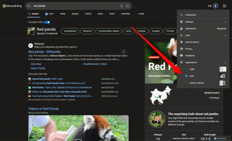 Bing Search and Bing Chat officially rolling out dark mode - Amplitude ...