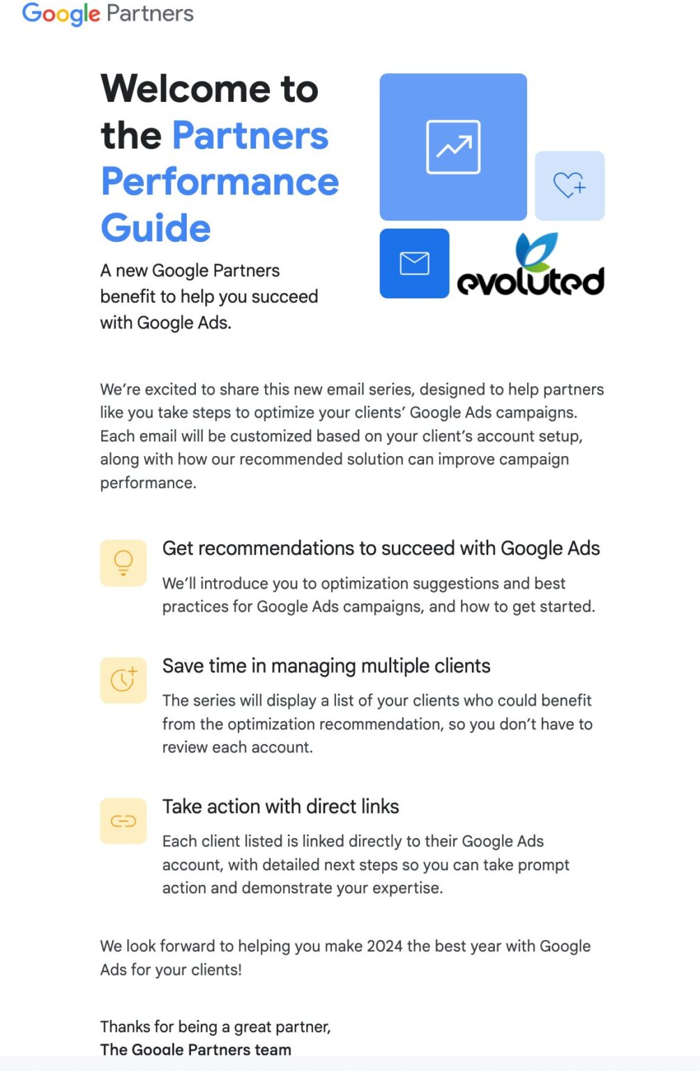 Google Ads launches email series offering tailored optimization tips