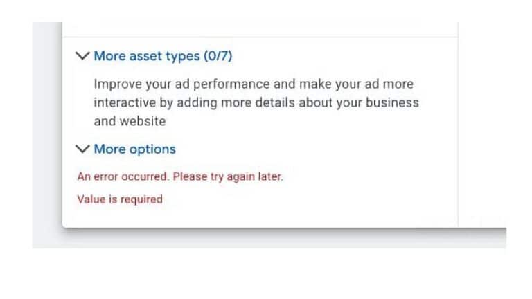 Google Ads bug blocks edits to Performance Max asset groups